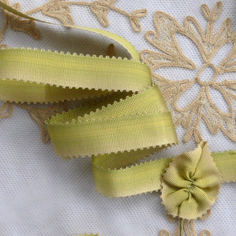 Antique Silk Picot Green Ombre Ribbon - Etsy