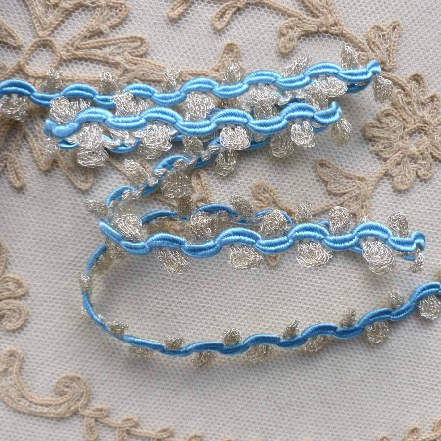 Silver and Blue Rococo Trim - Etsy
