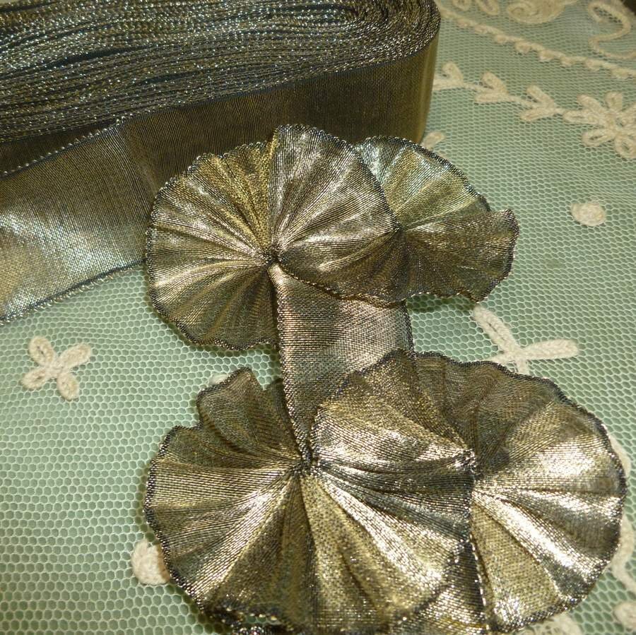 Gold Metal & Silk Tissue Ribbon French - Etsy