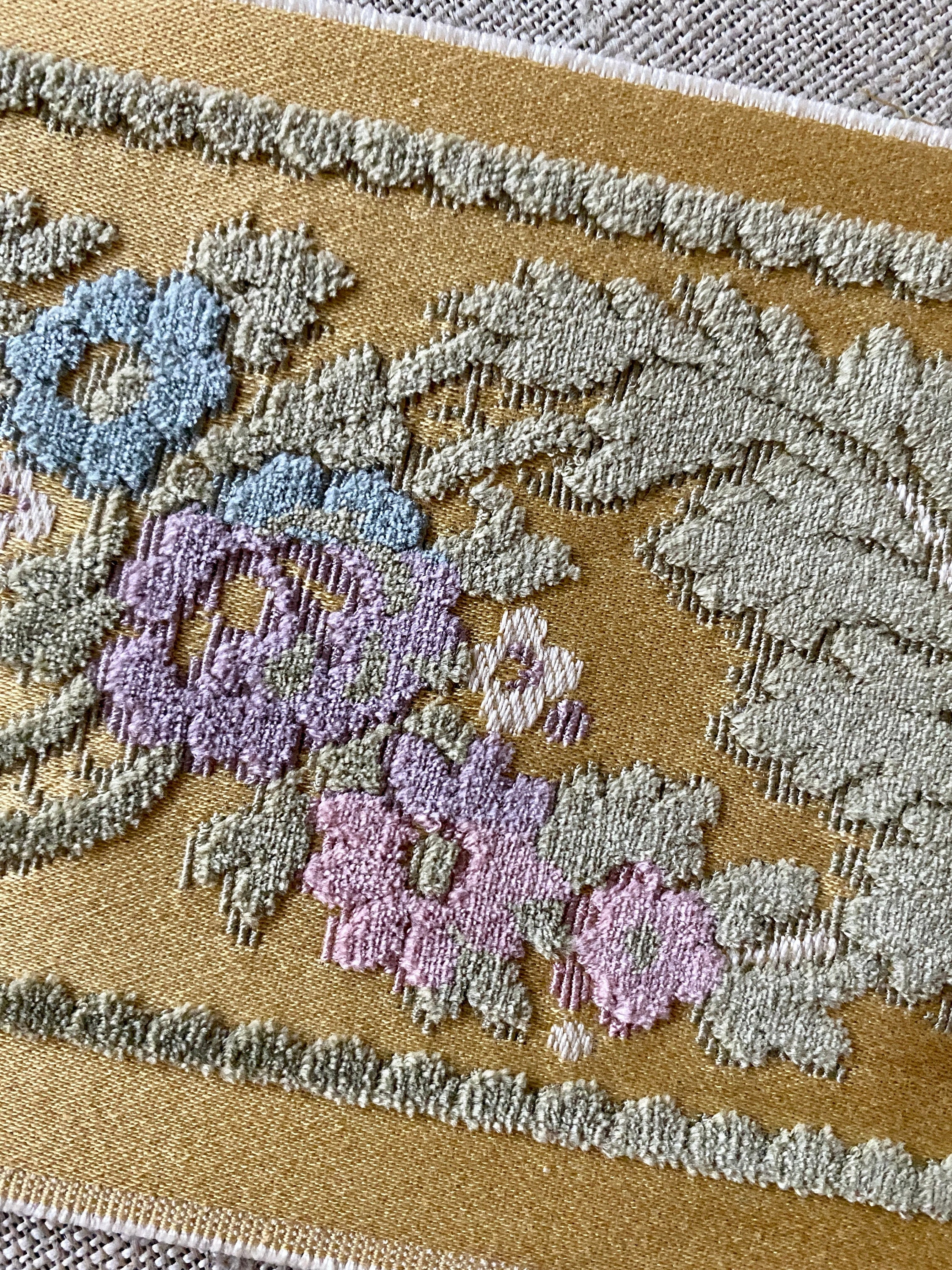 Mid Century Satin and Cut Velvet Border - Etsy