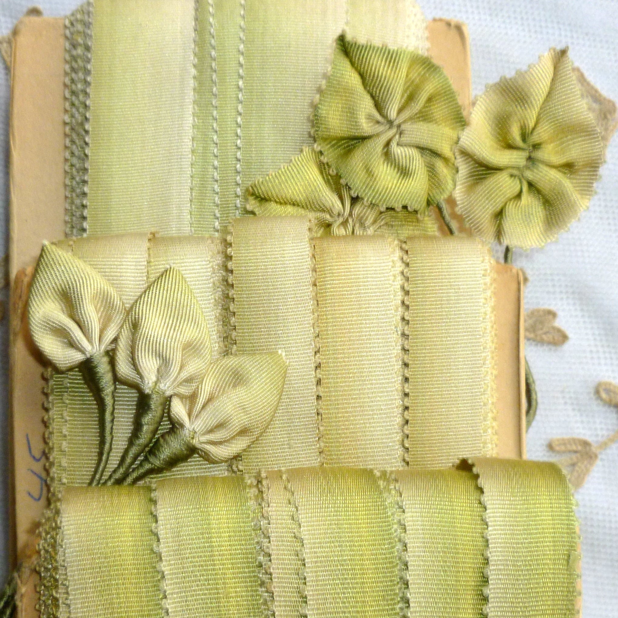 Antique Silk Picot Green Ombre Ribbon - Etsy