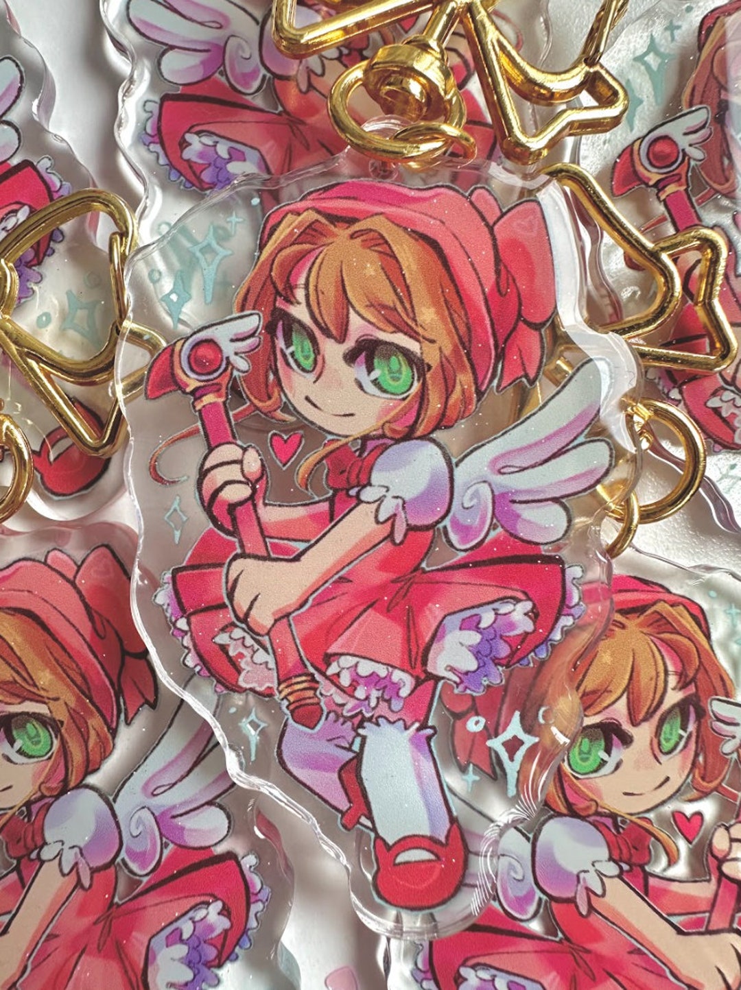 Magical Girl Cardcaptor Sakura Acrylic Charm Keychain - Etsy