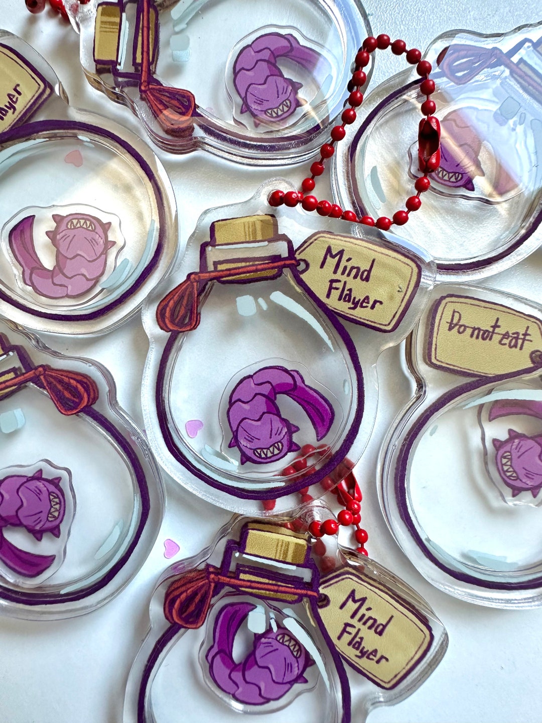 Mind Flayer Tadpole in a Flask Baldurs Gate 3 Acrylic Shaker Charm Keychain - Etsy