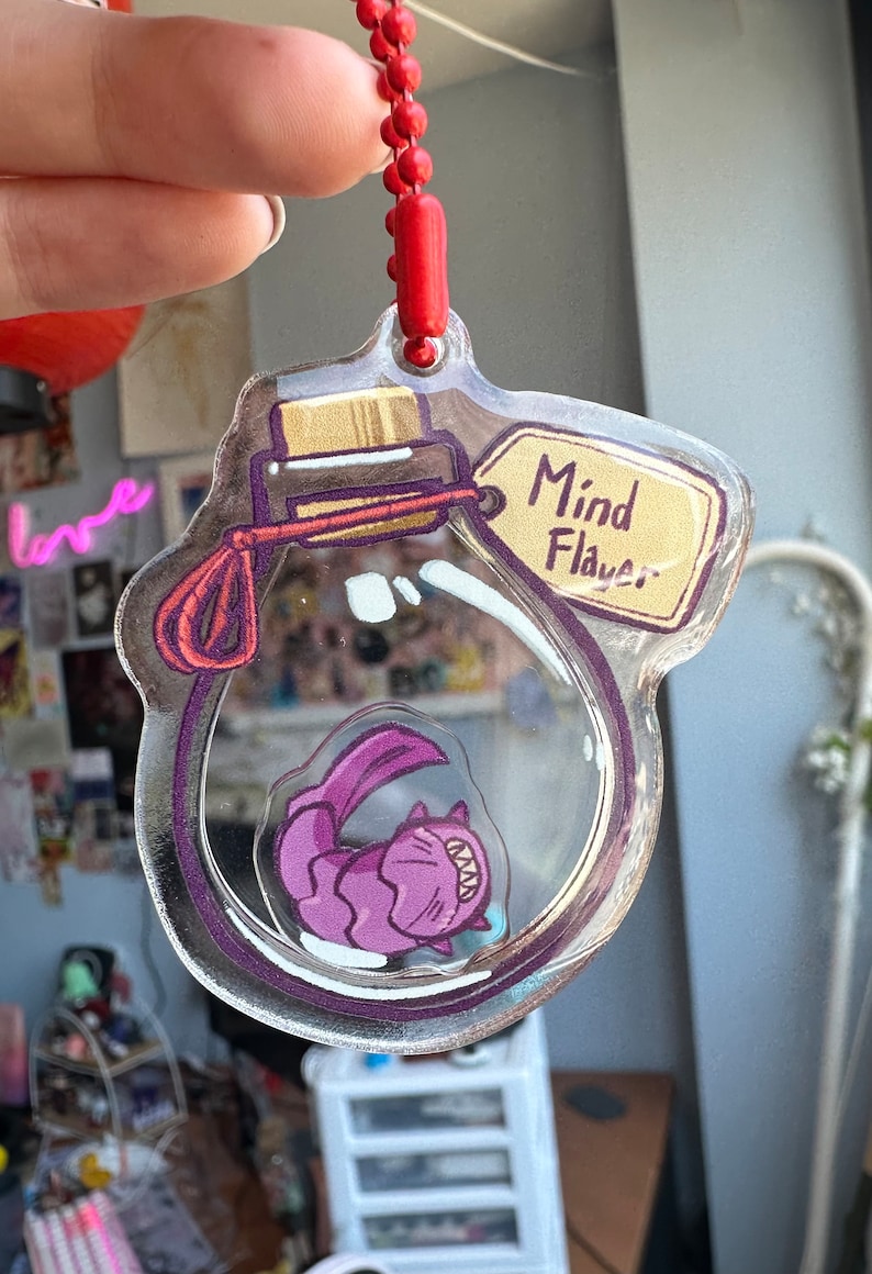 Mind Flayer Tadpole in a Flask Baldurs Gate 3 Acrylic Shaker Charm ...