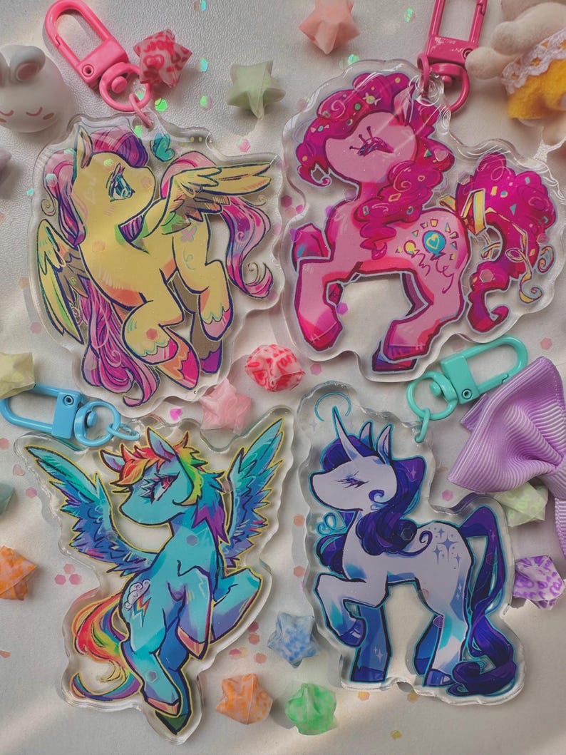Pinkie Pie MLP Acrylic Keychain Charm My Little Pony - Etsy