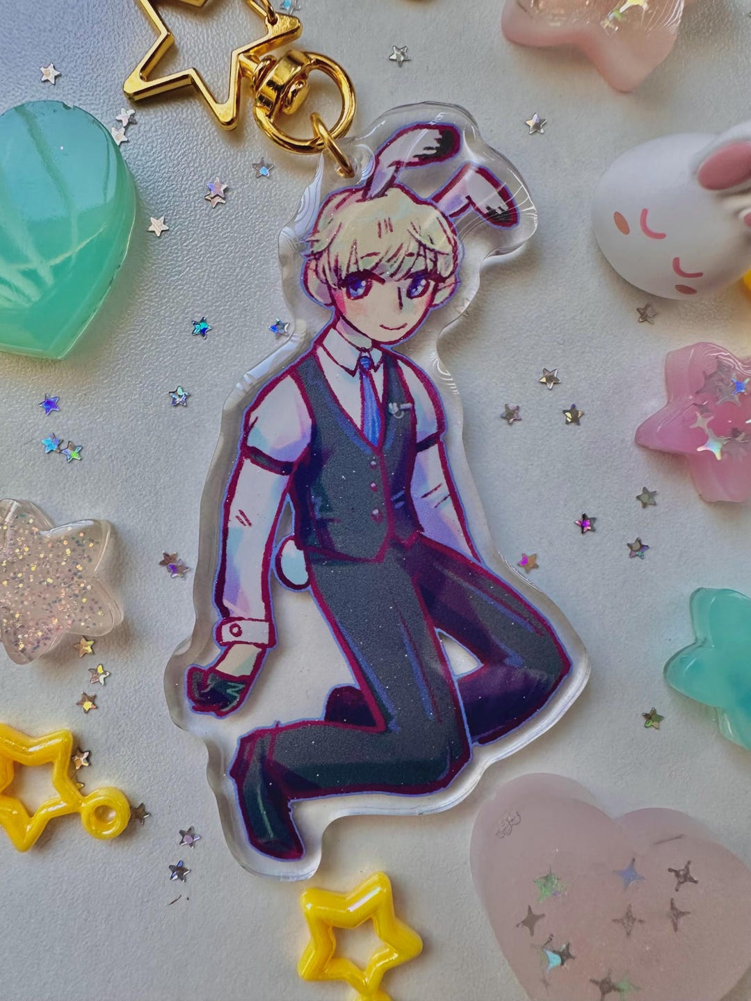 Love and Deepspace Xavier Bunny Butler Fluffy Trap Acrylic Charm Shen ...