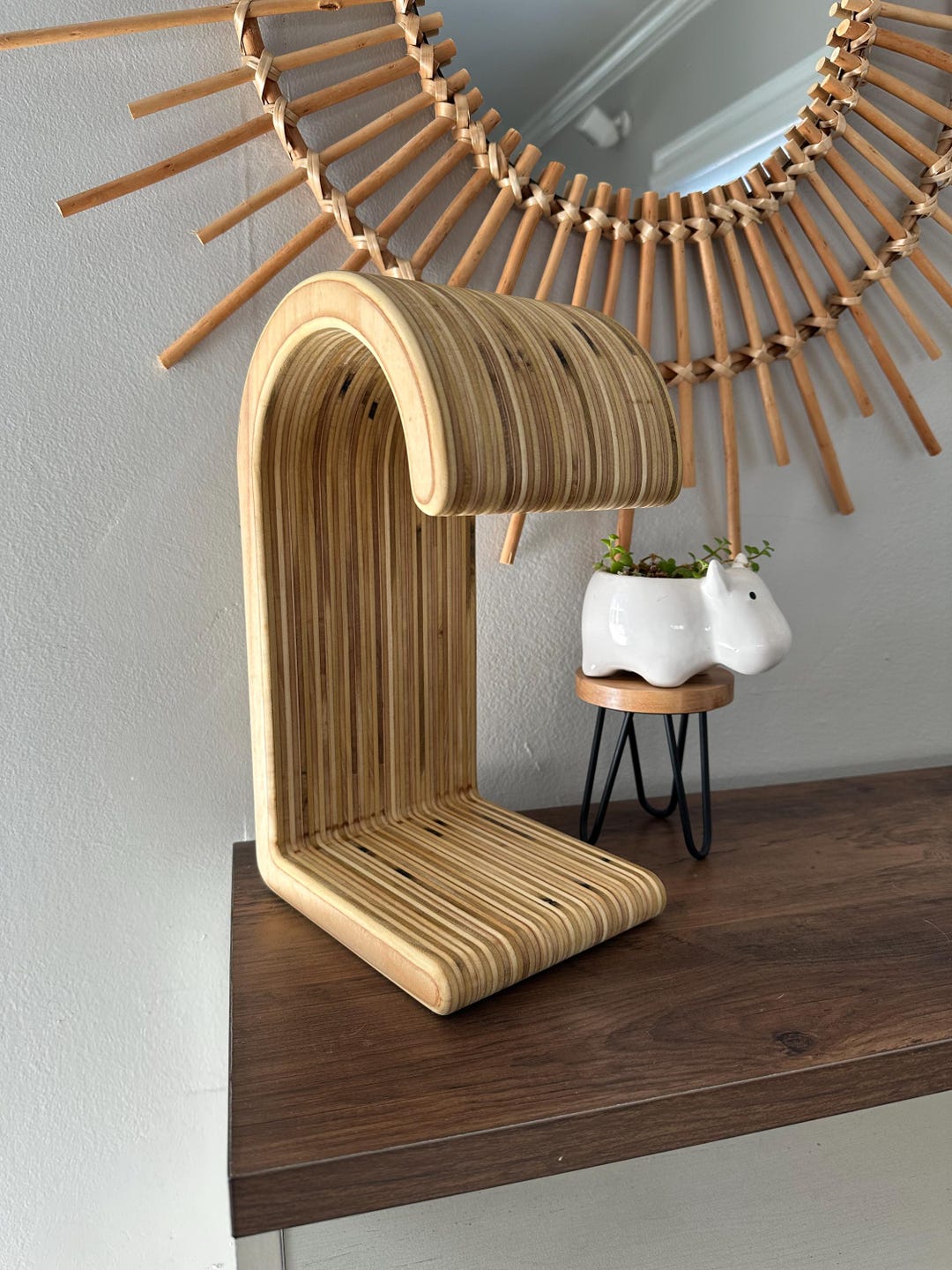 Mid Century Modern Wooden Lamp- Handmade Desk Lamp - Etsy