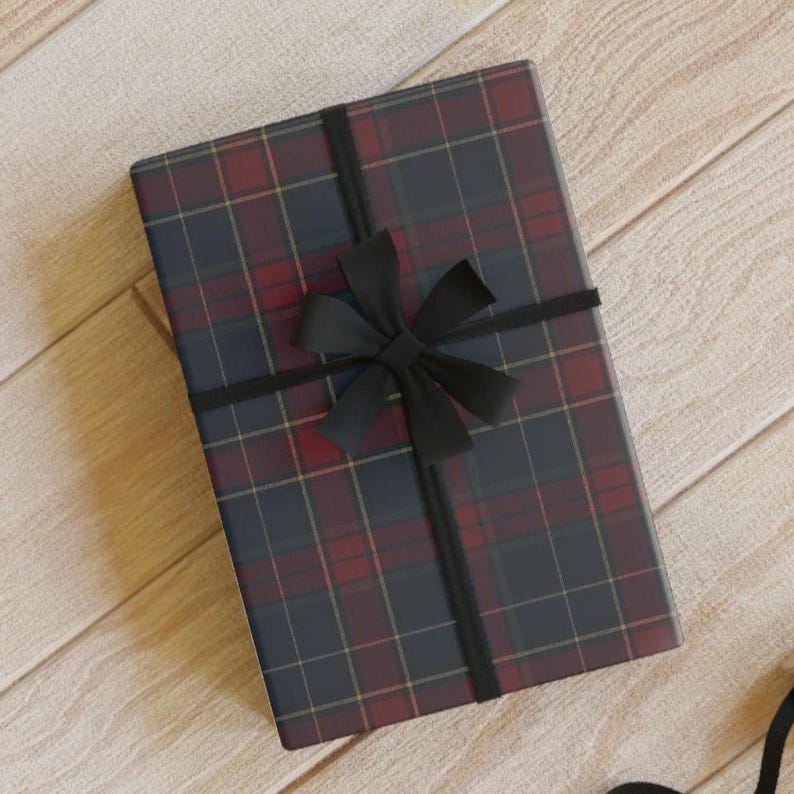 Ralph Lauren Christmas, Dark Plaid Wrapping Paper, Masculine Gift Wrap ...