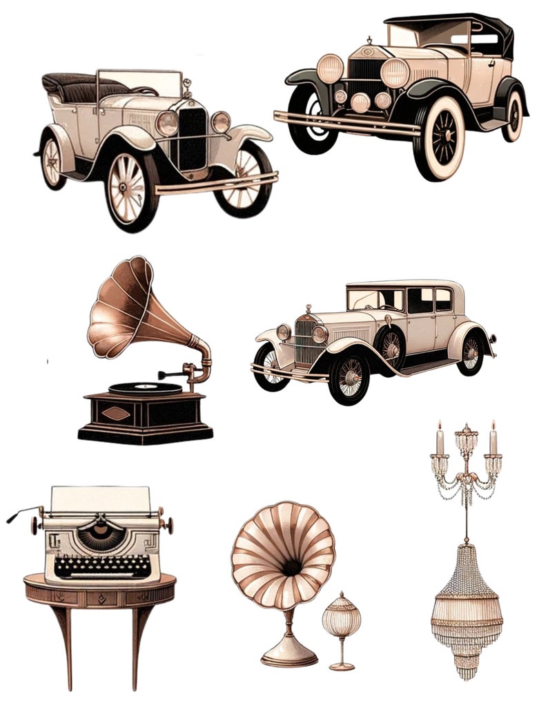 Vintage Coquette Clipart, Roaring Twenties, Printable PNG File, 1920s ...