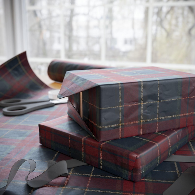 Ralph Lauren Christmas, Dark Plaid Wrapping Paper, Masculine Gift Wrap ...