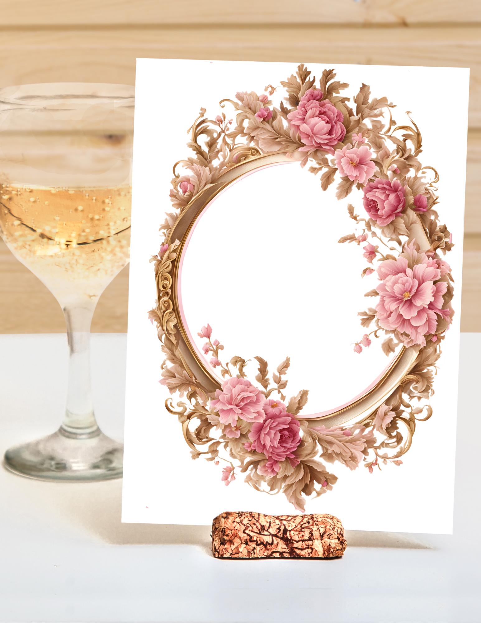 Rococo Pink and Gold Frame Clipart: Baroque PNG Borders (digital ...