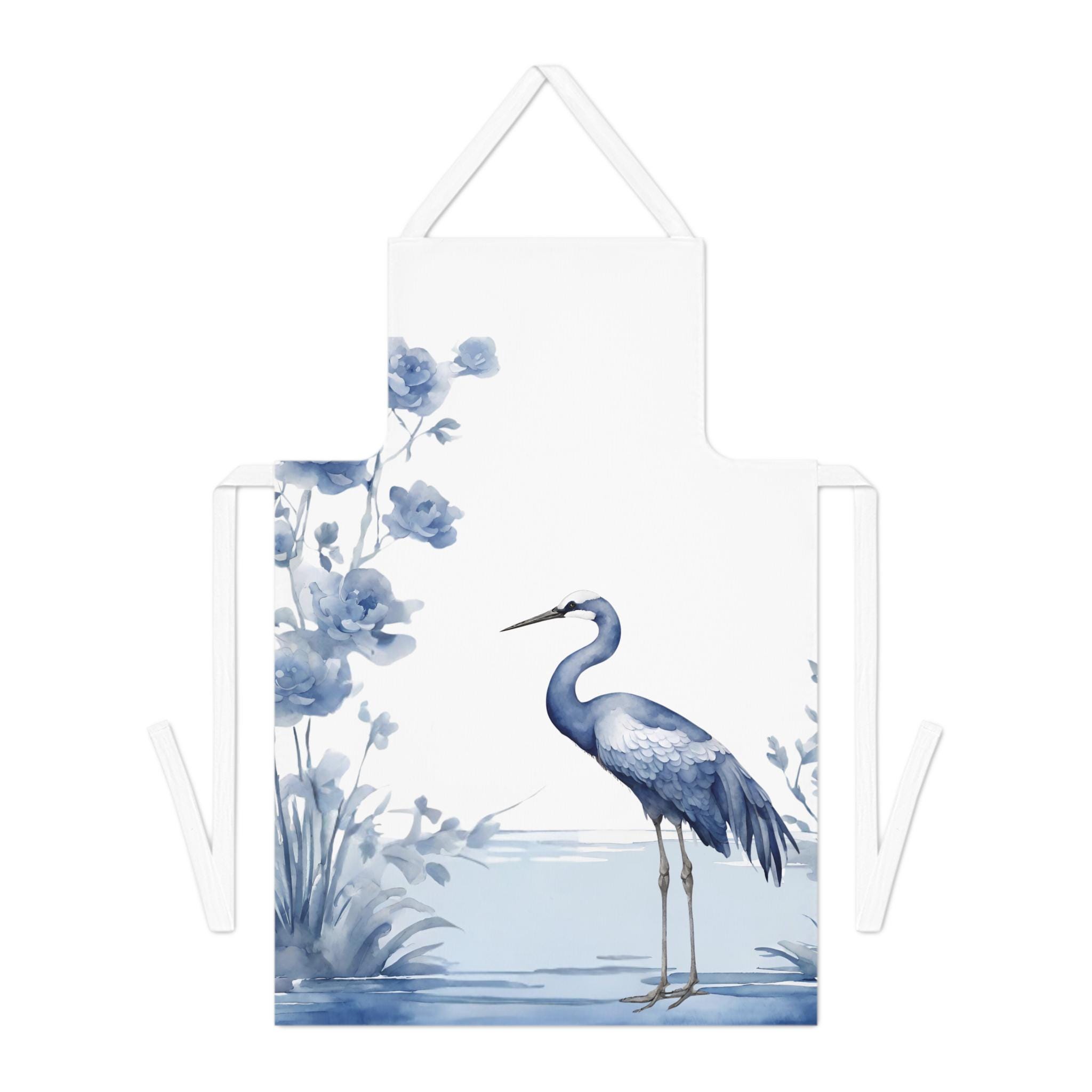 Custom Chinoiserie Apron,kitchen Grandma Core, Cooking Apron, Blue ...