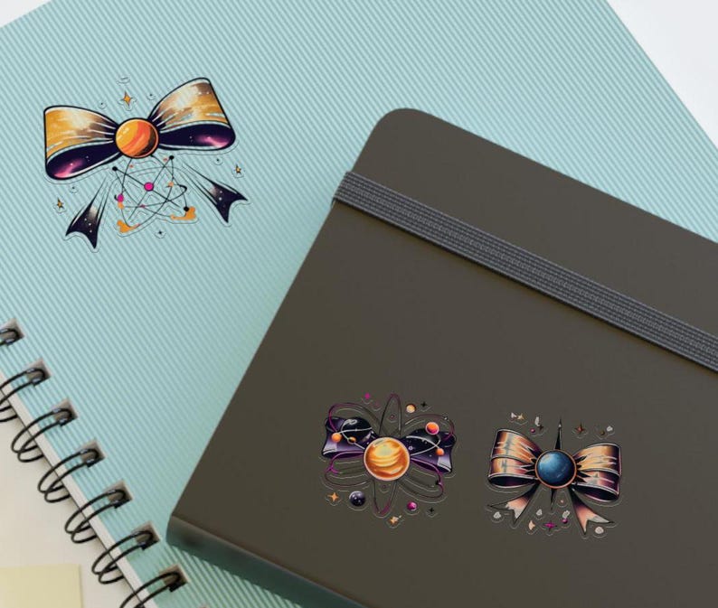 Retro Space Bows, Cosmic Bow Clipart, Coquette Bows, Space PNG Images ...