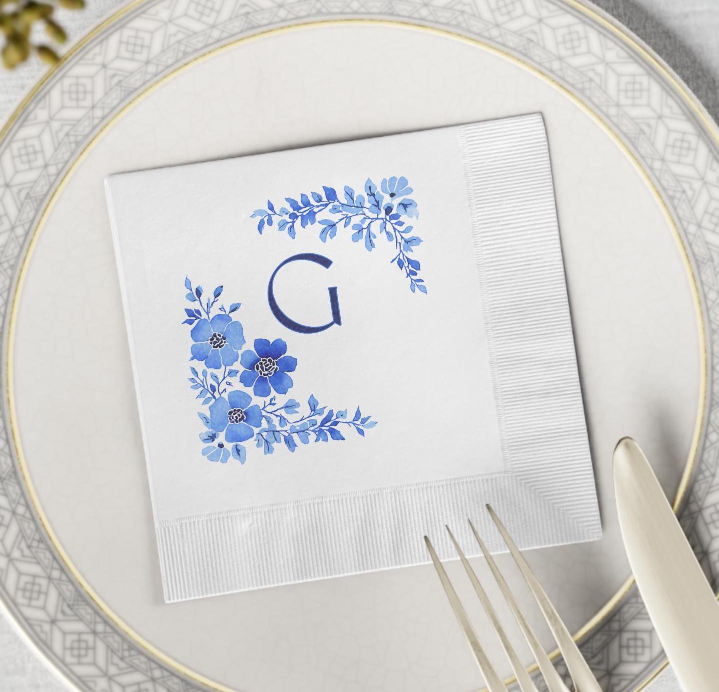 Blue Willow Floral Border Clipart: Chinoiserie PNG Graphics (digital ...