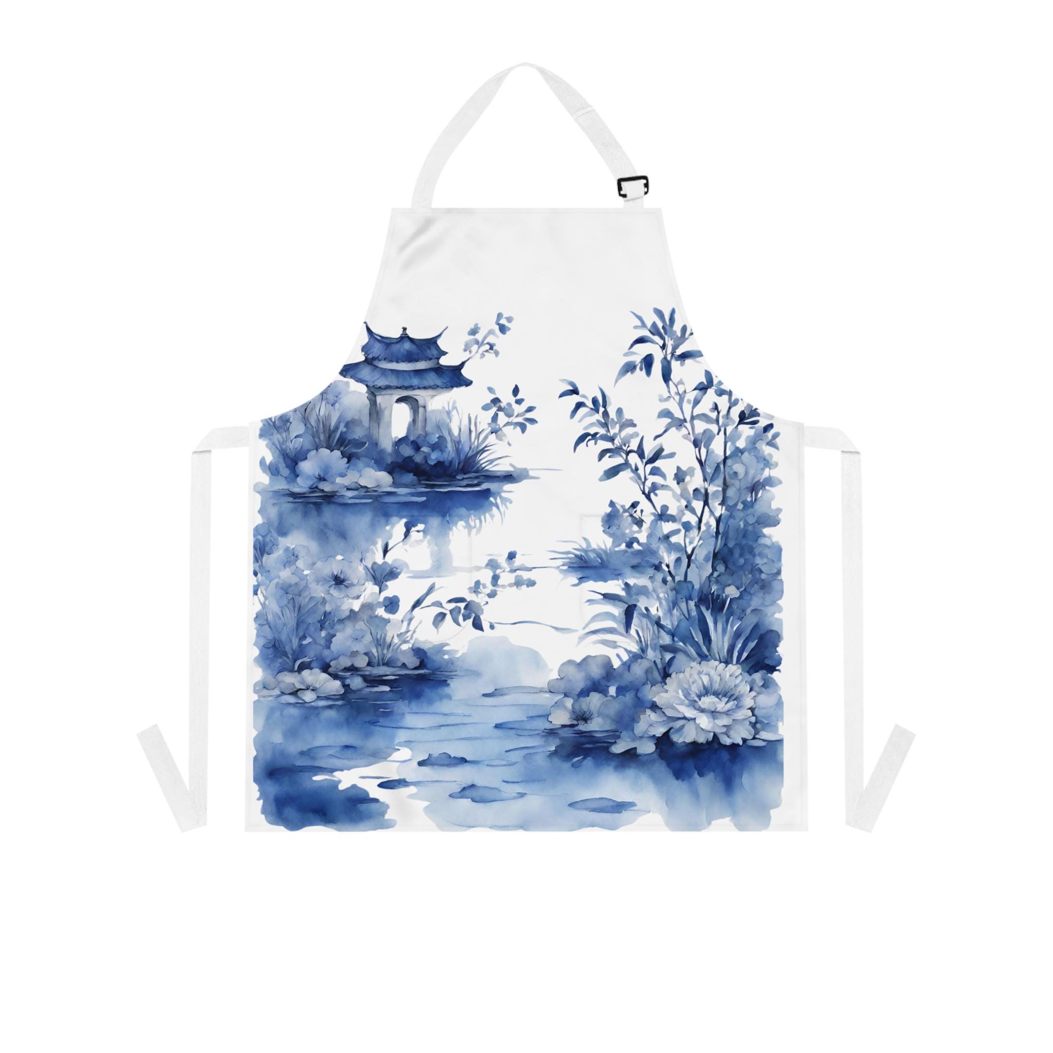 Chinoiserie, Garden Apron, Vintage Kitchen Apron, Floral Apron, Home ...
