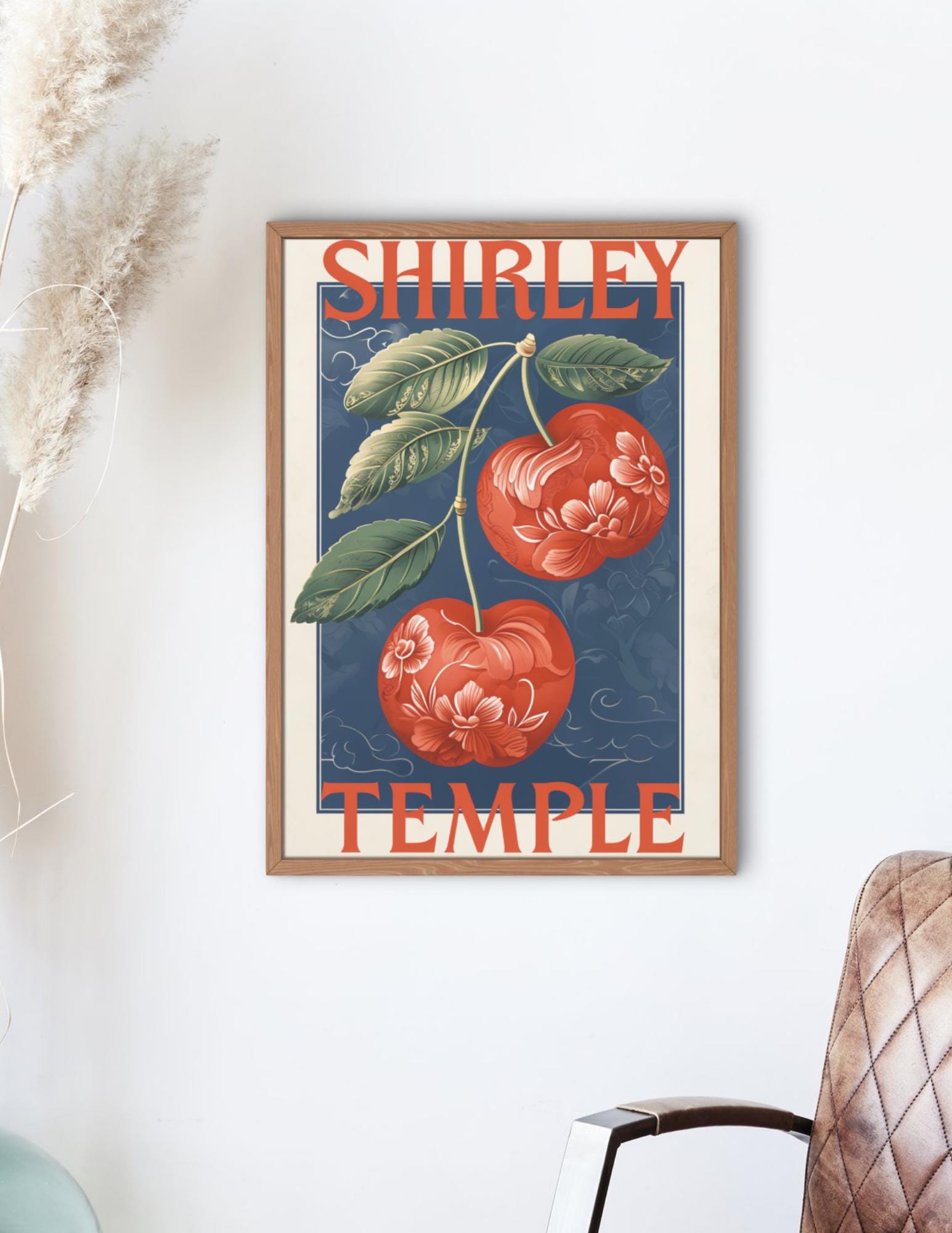 Chinoiserie, Cherry Artwork, Wall Art, Vintage Alcohol Poster, Shirley ...