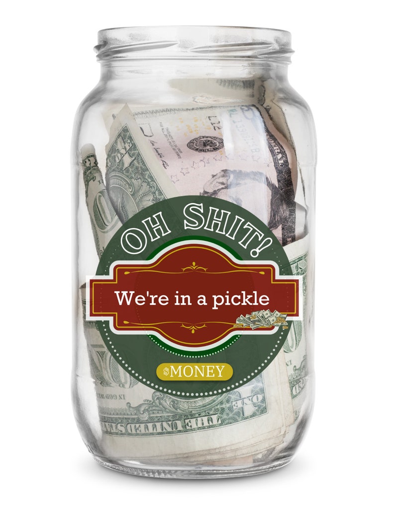 Pickle, Creative Sticker for Money Jars, Upcycling Old Glass Jars ...