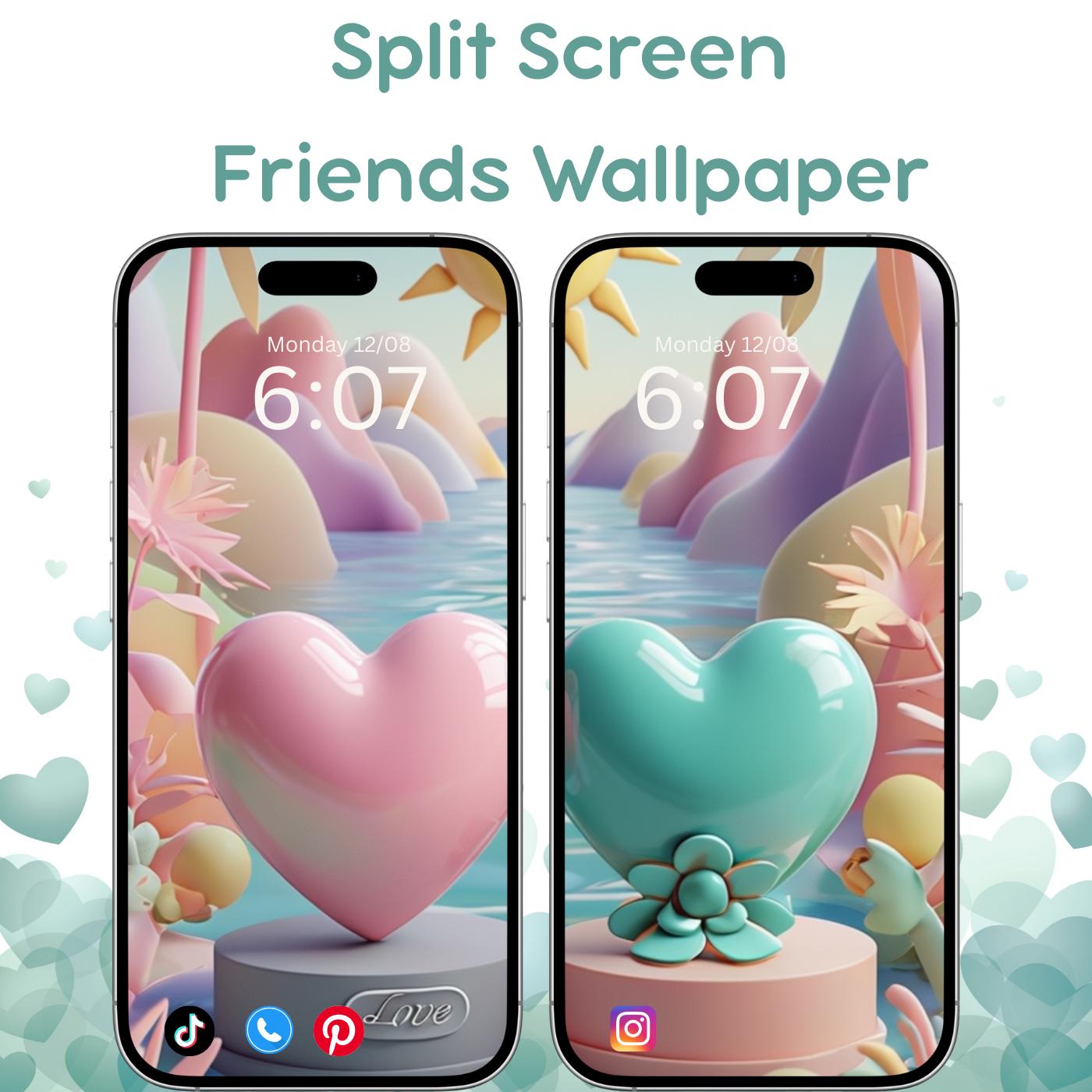Valentines Day PNG, 3D Phone Wallpapers, Matching Heart Background ...