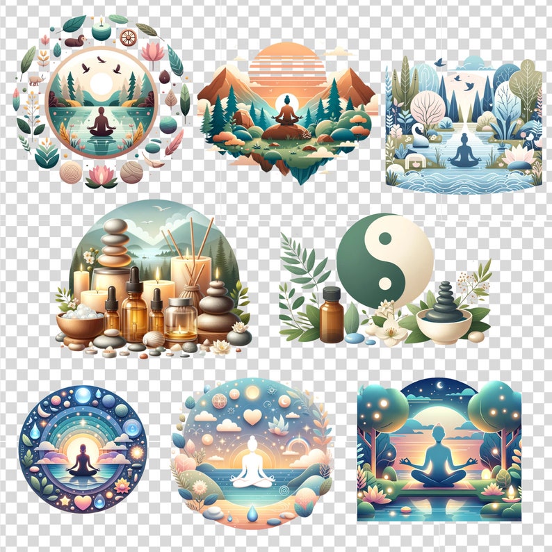 Mindfulness Art PNG, Wellness Clipart, Zen Garden Images, Junk Journal ...