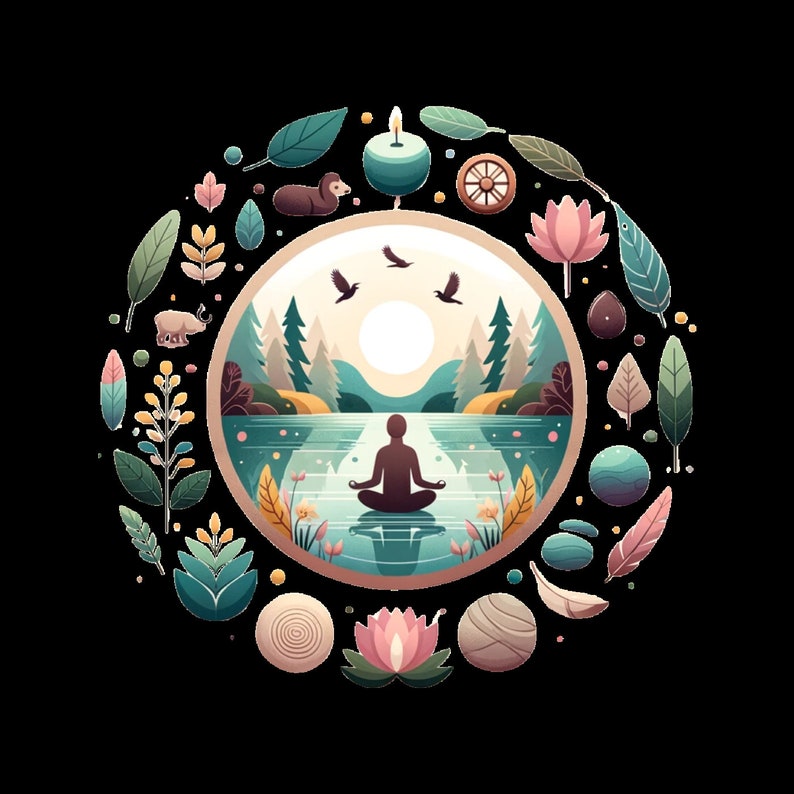 Mindfulness Art PNG, Wellness Clipart, Zen Garden Images, Junk Journal ...