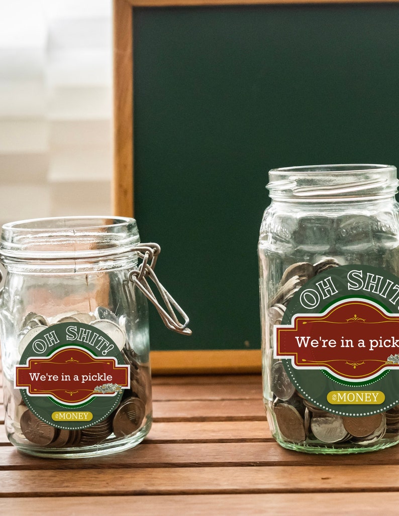 Pickle, Creative Sticker for Money Jars, Upcycling Old Glass Jars ...