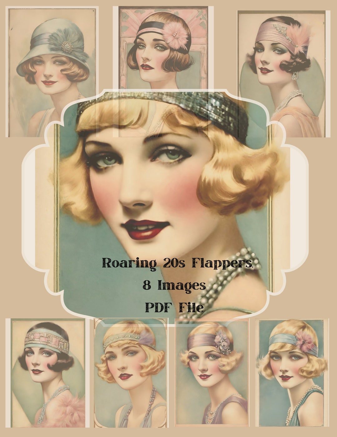 Printable Art Deco, Flappers, 1920s Inspired, Gatsby Glamour, Digital ...