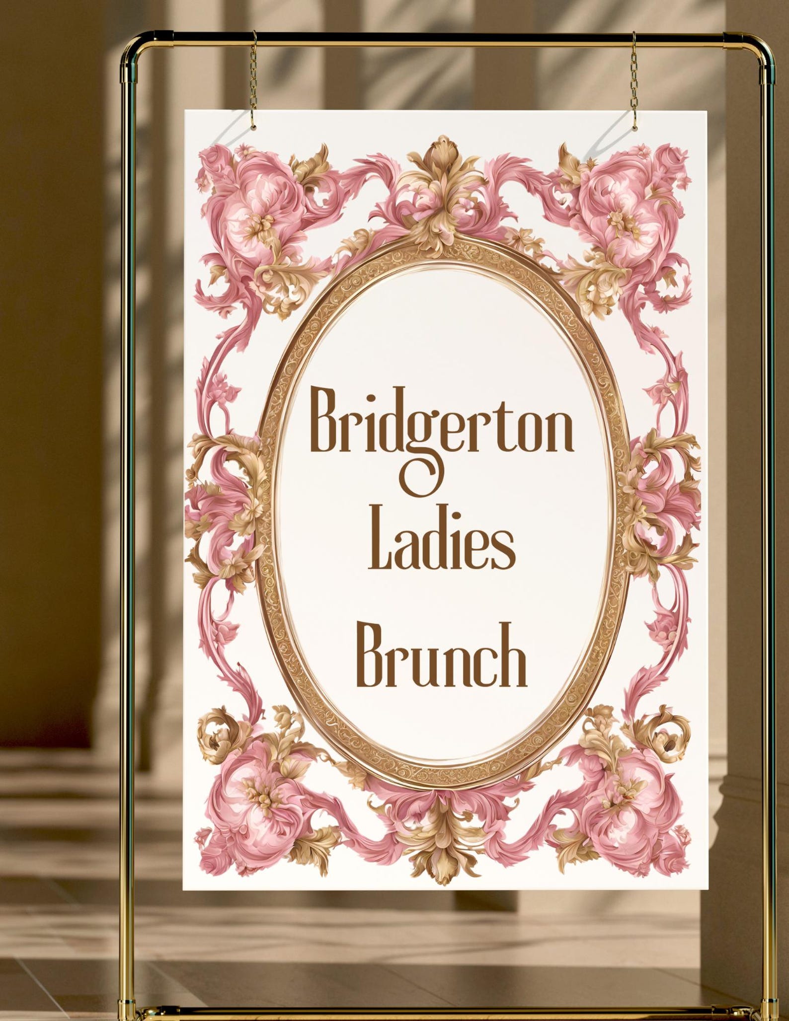 Rococo Pink and Gold Frame Clipart: Baroque PNG Borders (digital ...