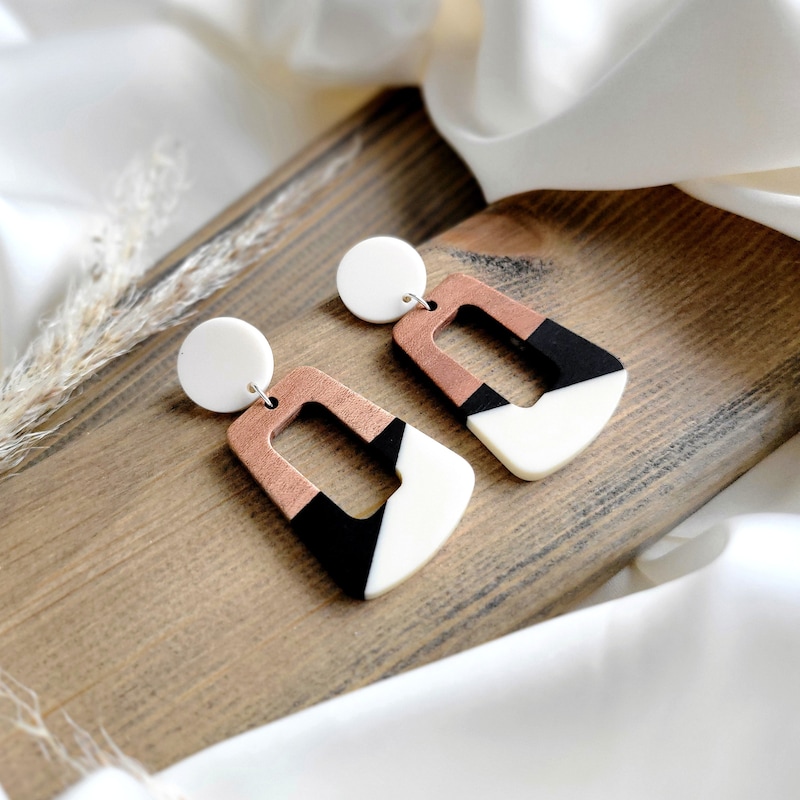 Wood Resin Earrings - Etsy