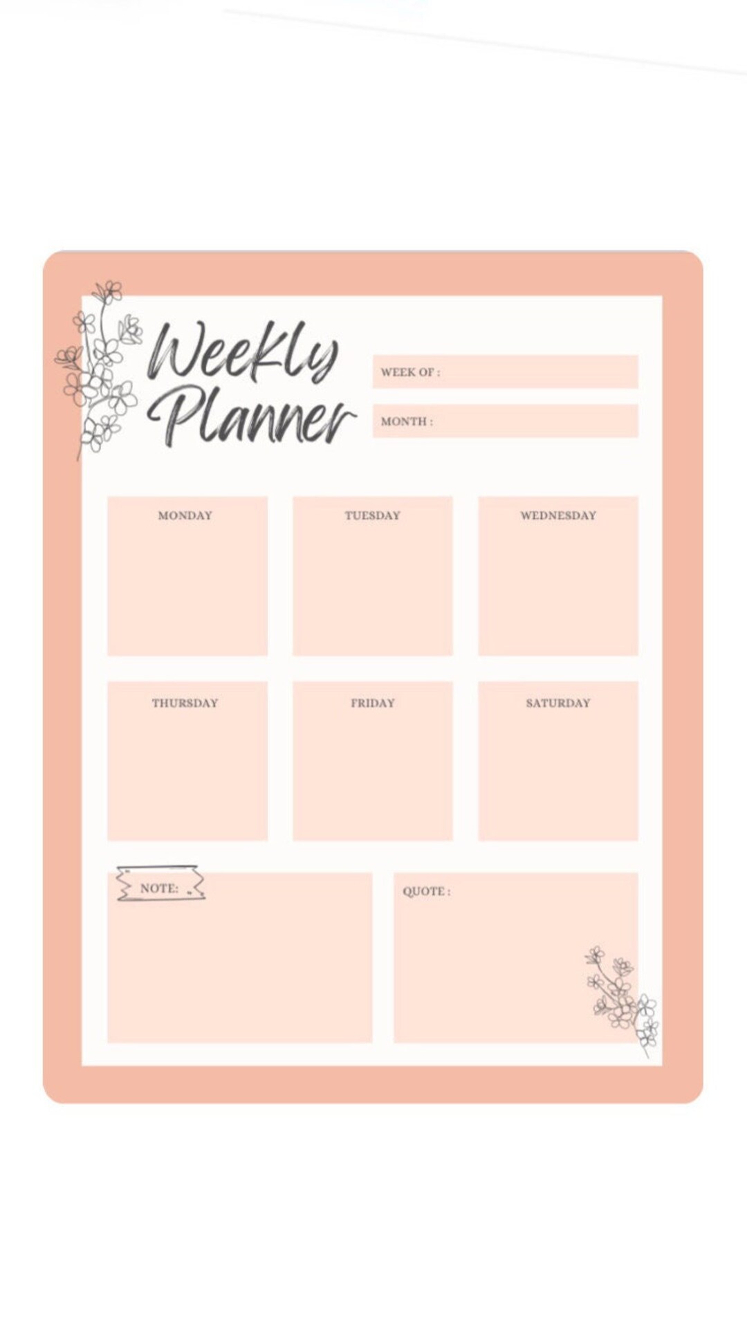Weekly Planner Printable Planner Digital Planner Instant Download ...