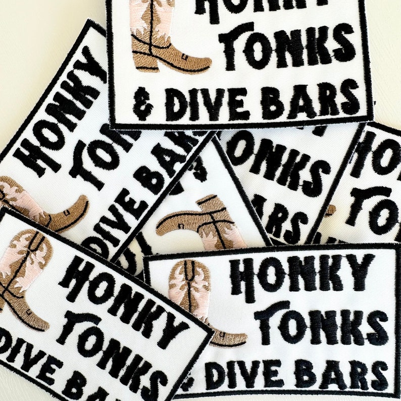 Honky Tonks and Dive Bars Iron on Patch, DIY Hat Bar, Iron on Patches ...