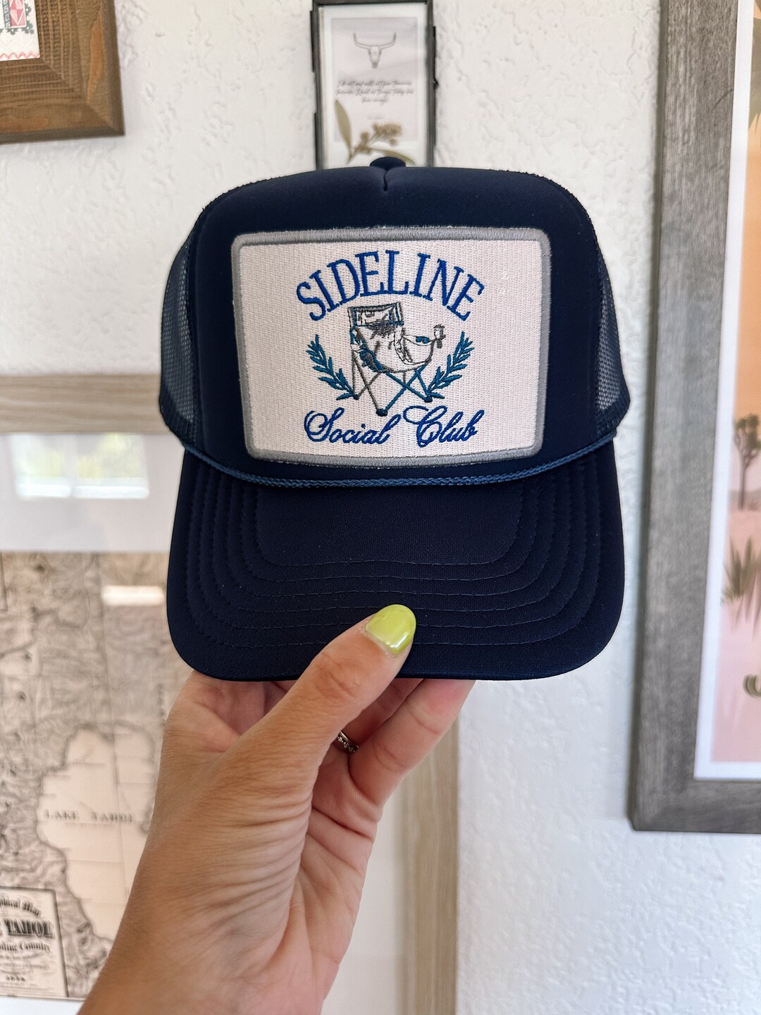 Sideline Social Club Patch Trucker Hat - Etsy