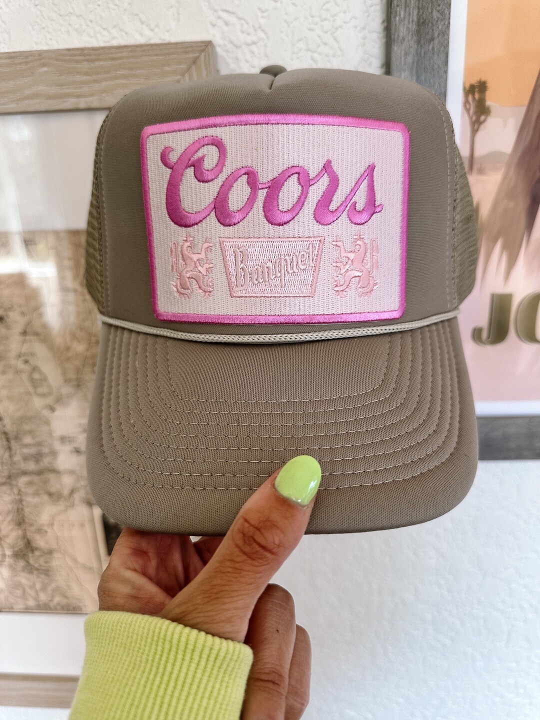 Preppy Pink Beer Trucker Hat - Etsy