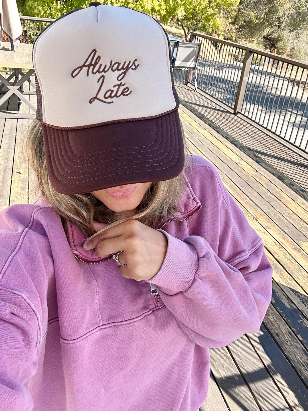 Always Late Embroidered Trucker Hat - Etsy