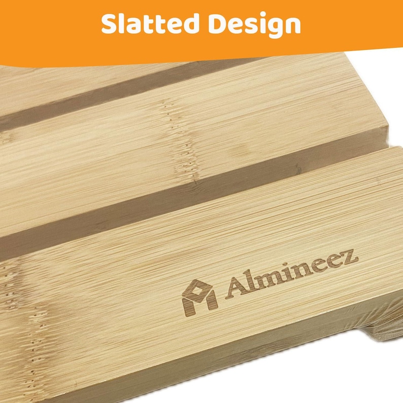 Almineez Natural Bamboo Wooden Duckboard Sink Shower Bath Mat Duck ...
