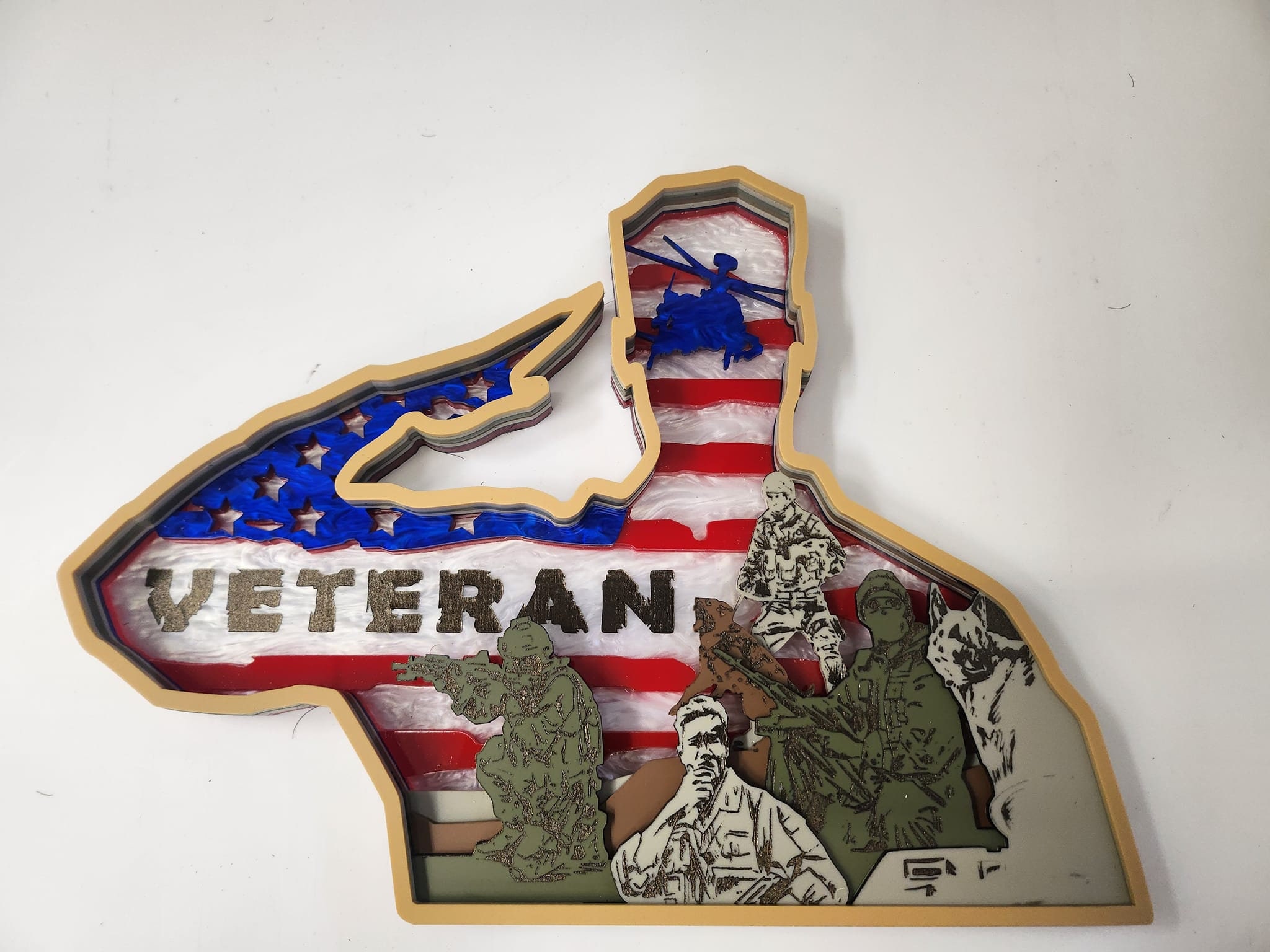 Veteran Layered Design - Etsy