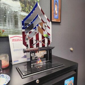 Military KA Bar Challenge Coin Display With Rank Shield - Etsy
