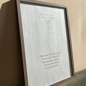 Magic of Attention – Motivational Quote Poster – Digital Wall Art ...