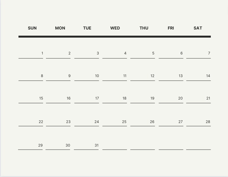 2023 2024 Calendar, Minimalist, Wall Calendar, Digital Calendar, 12 ...