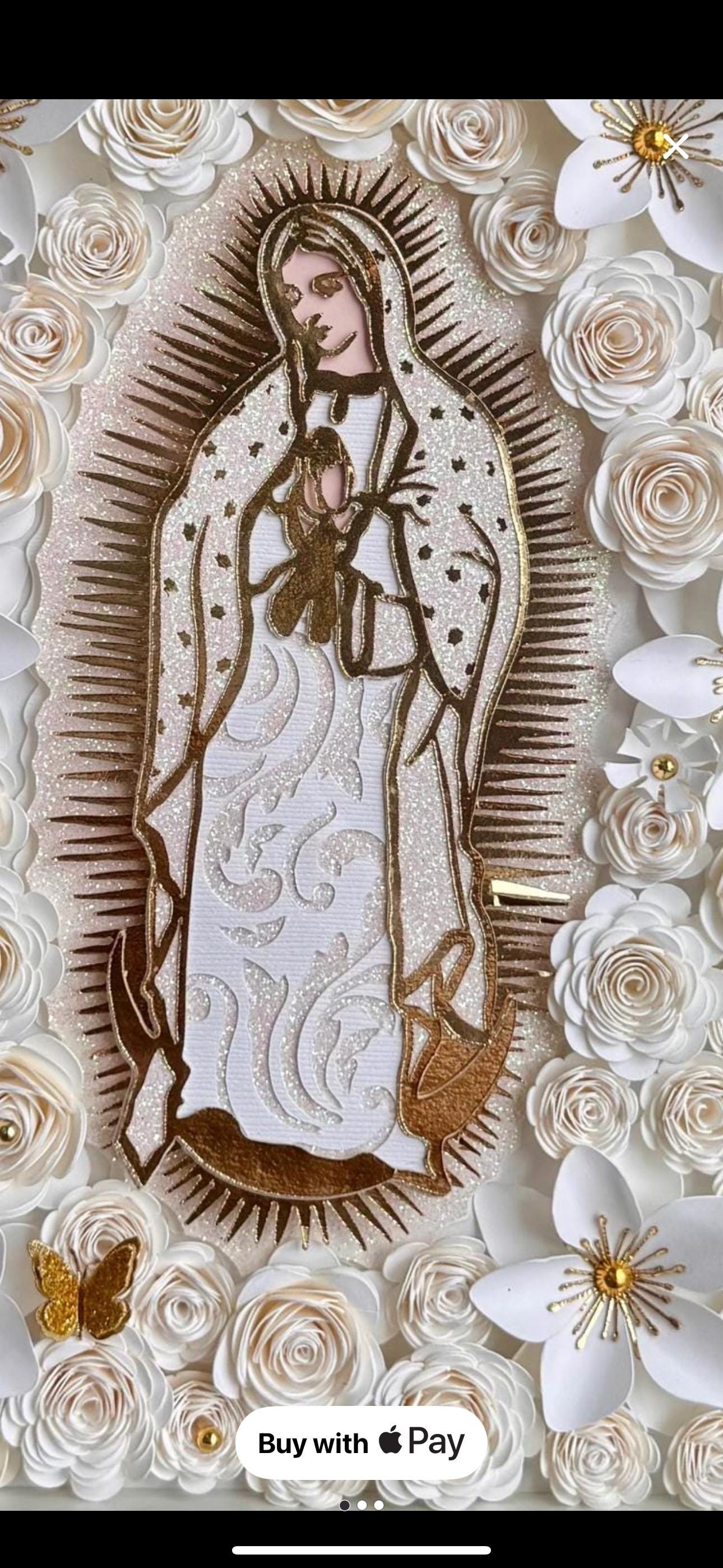 Virgencita Shadow Box Para Bautizo. Recuedos De Bautizo. Baptism Favors ...
