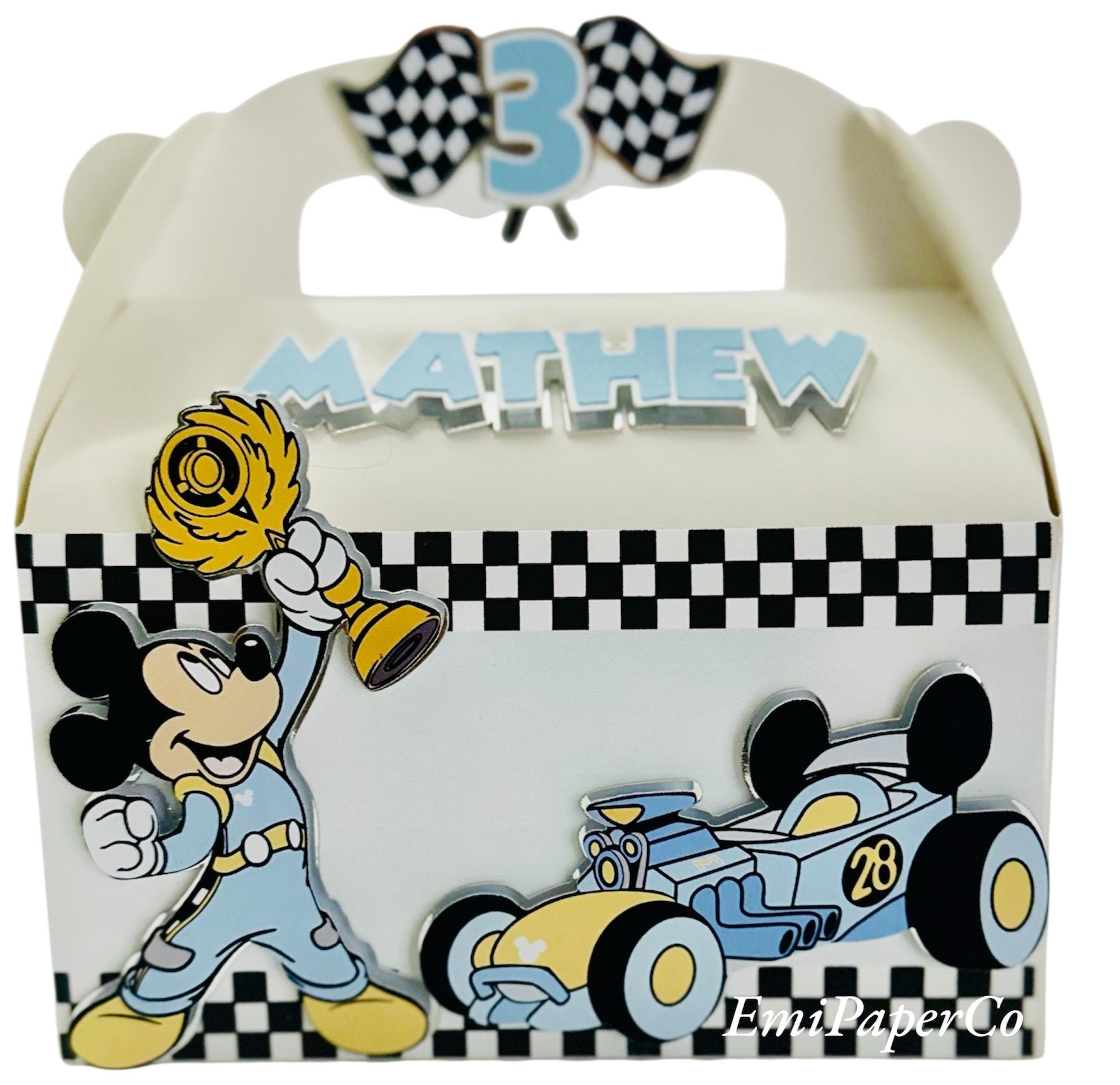 Mickey Mouse Roadster Favor Boxes, Mickey Race Car Treat Box - Etsy