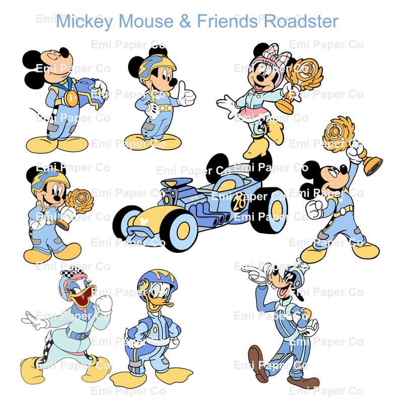 Vintage Blue Mickey Roadster Racer Image: PNG Instant Download - Etsy