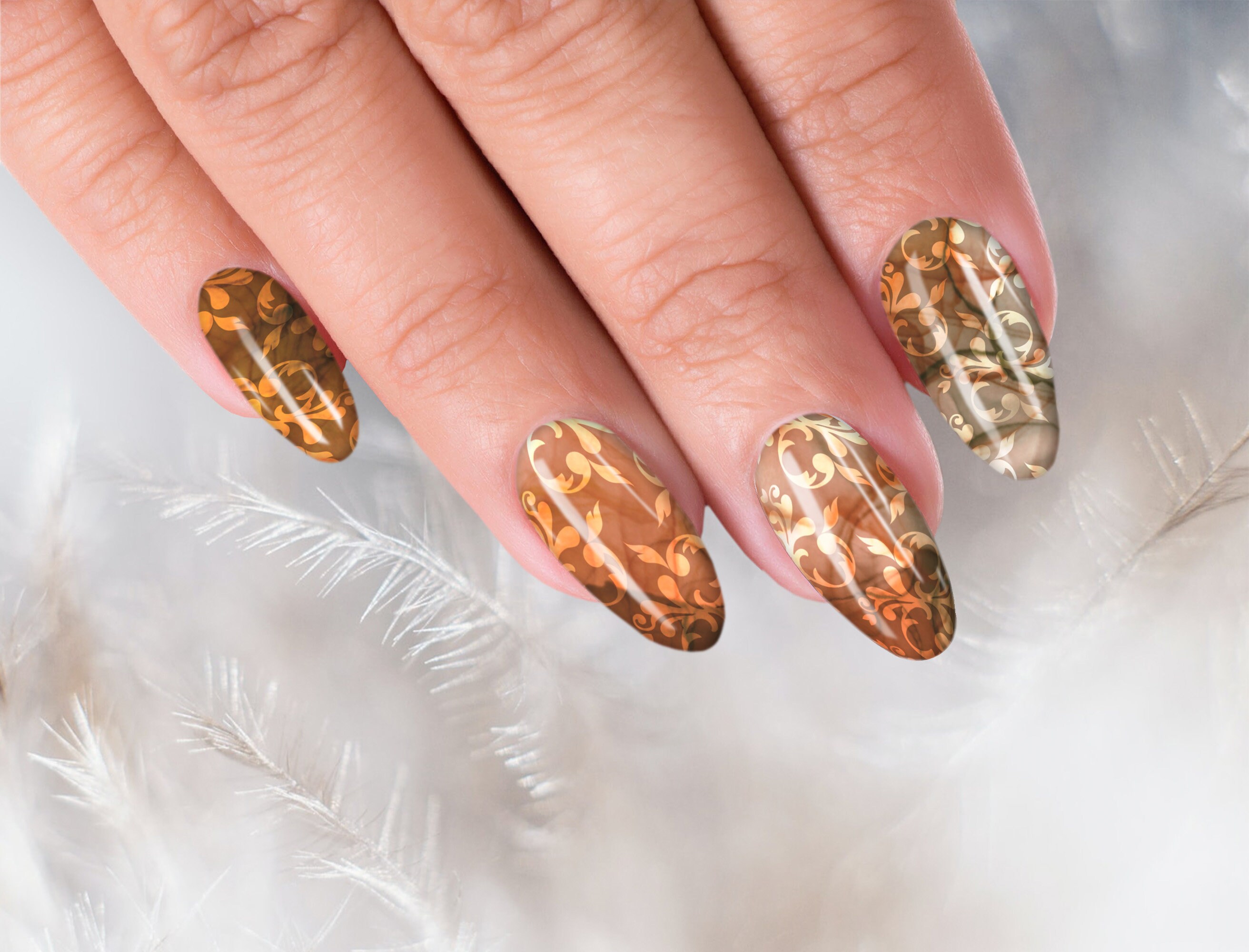 DIGITAL Nail Decal Design Vintage 010 Copper Download and Print Full ...