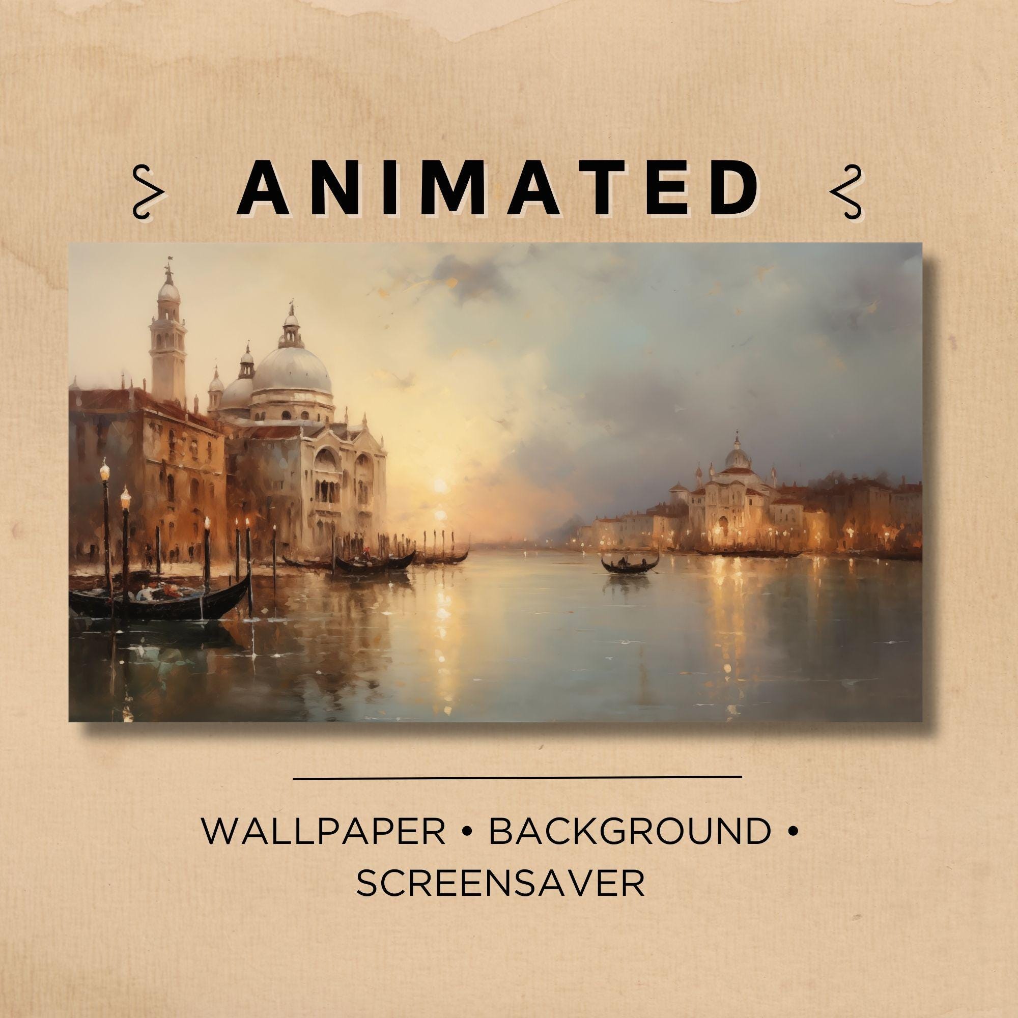 LIVE ANIMATED Frame Art Background Screensaver Wallpaper | Venice Ocean ...