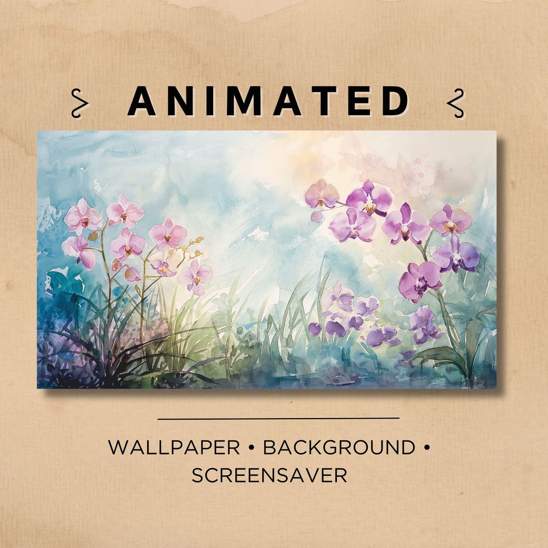 Animated Orchid Flower Art | Video, Screensaver, Background, Wallpaper ...
