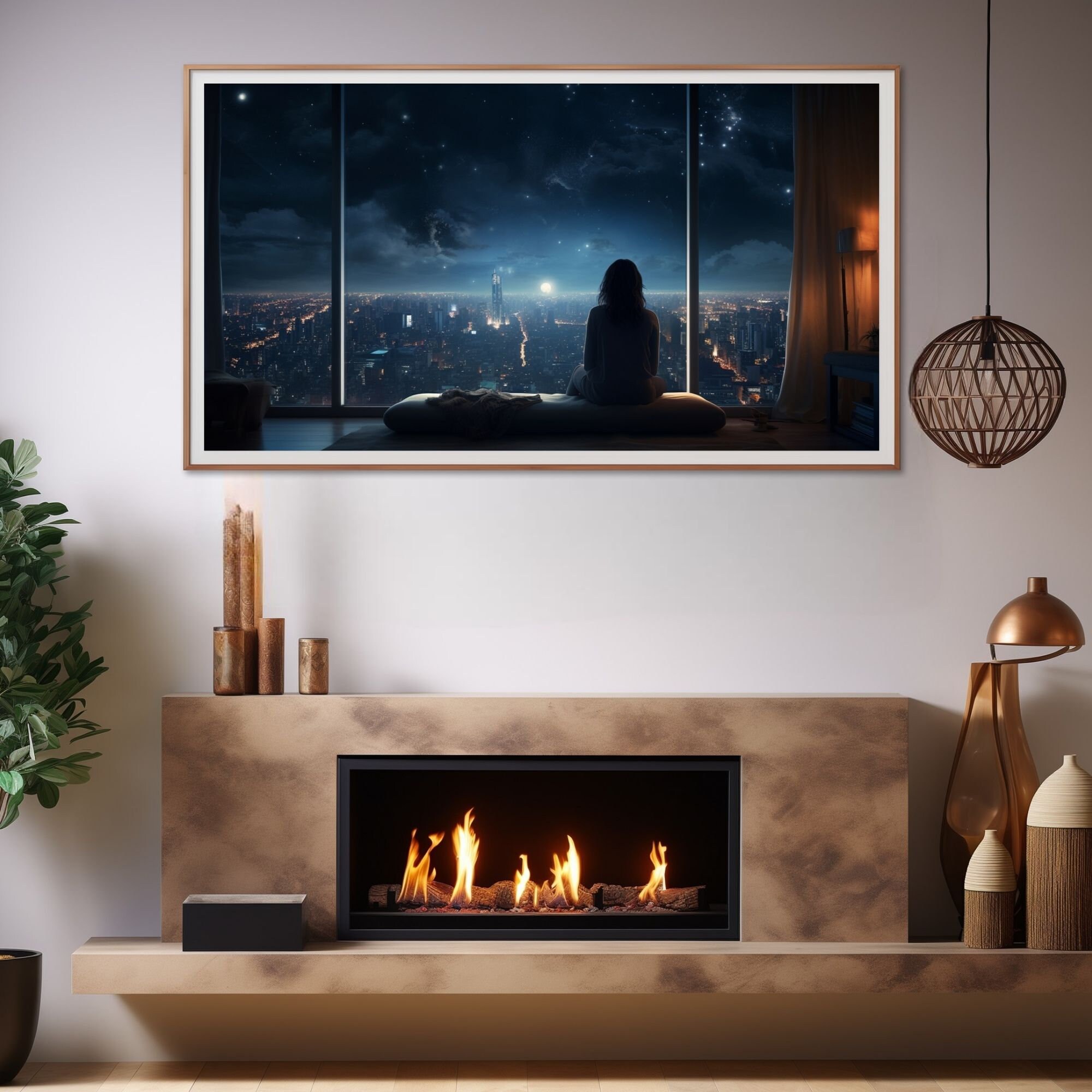LIVE ANIMATED Frame Art Background Screensaver Wallpaper Girl Sitting ...