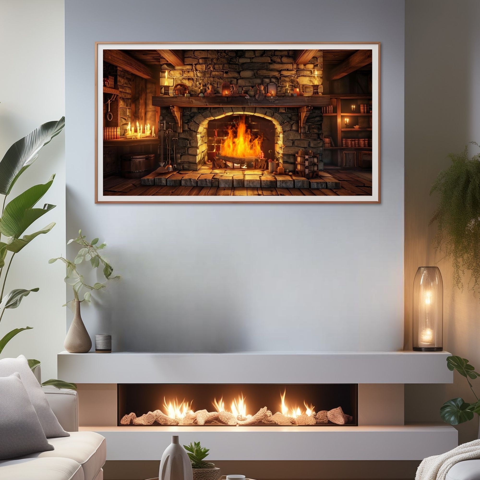 Seamless Animated Virtual Fireplace Videos Art for TV | 8x 4K ...