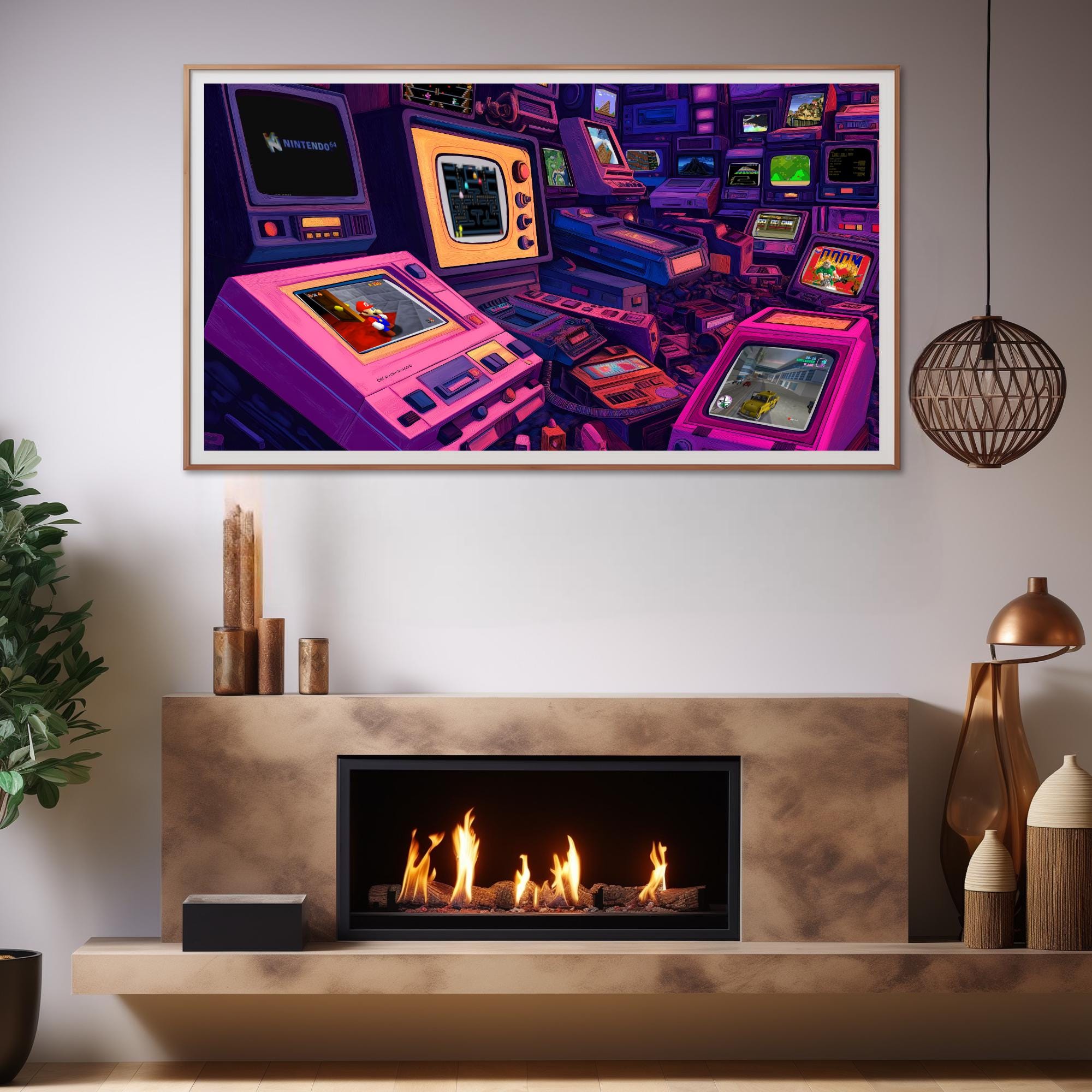 LIVE ANIMATED Background Screensaver Wallpaper | Retro Consoles Room ...