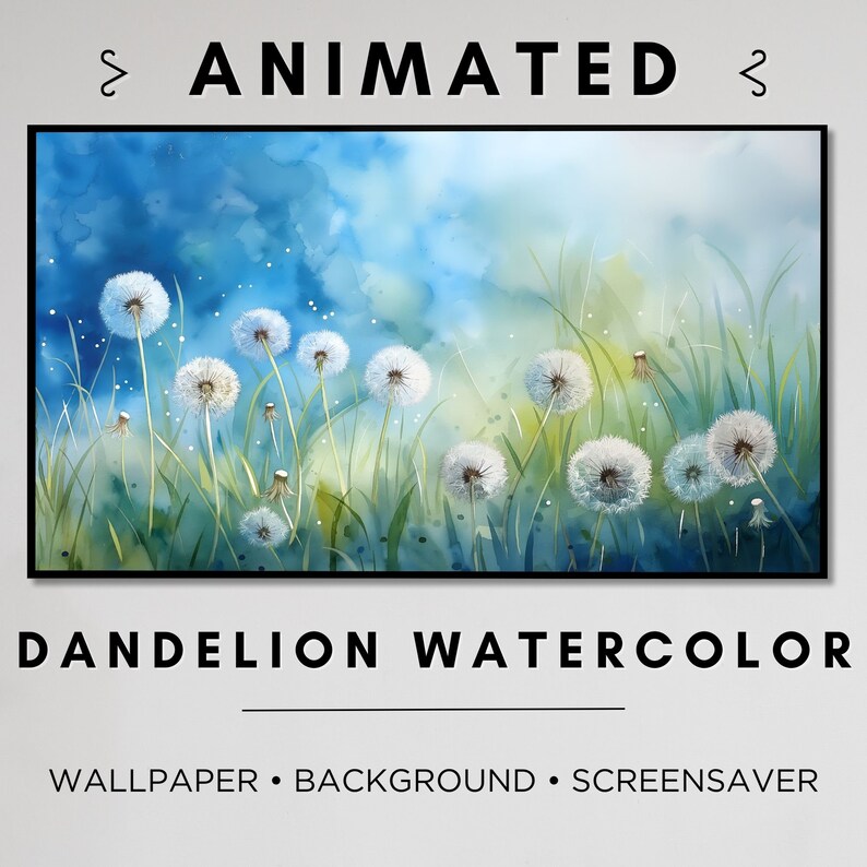 Animated Dandelion Flower Art Video, Screensaver, Background, Wallpaper ...