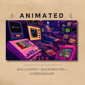 LIVE ANIMATED Background Screensaver Wallpaper | Retro Consoles Room ...