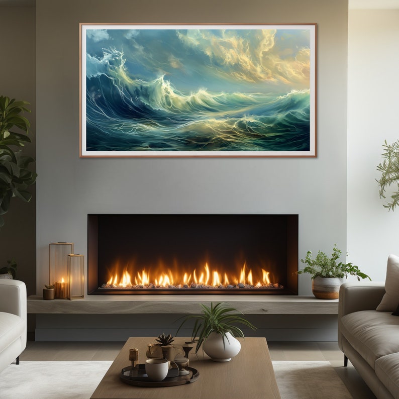 Animated Wavey Ocean Watercolour Painting | Video, Screensaver ...